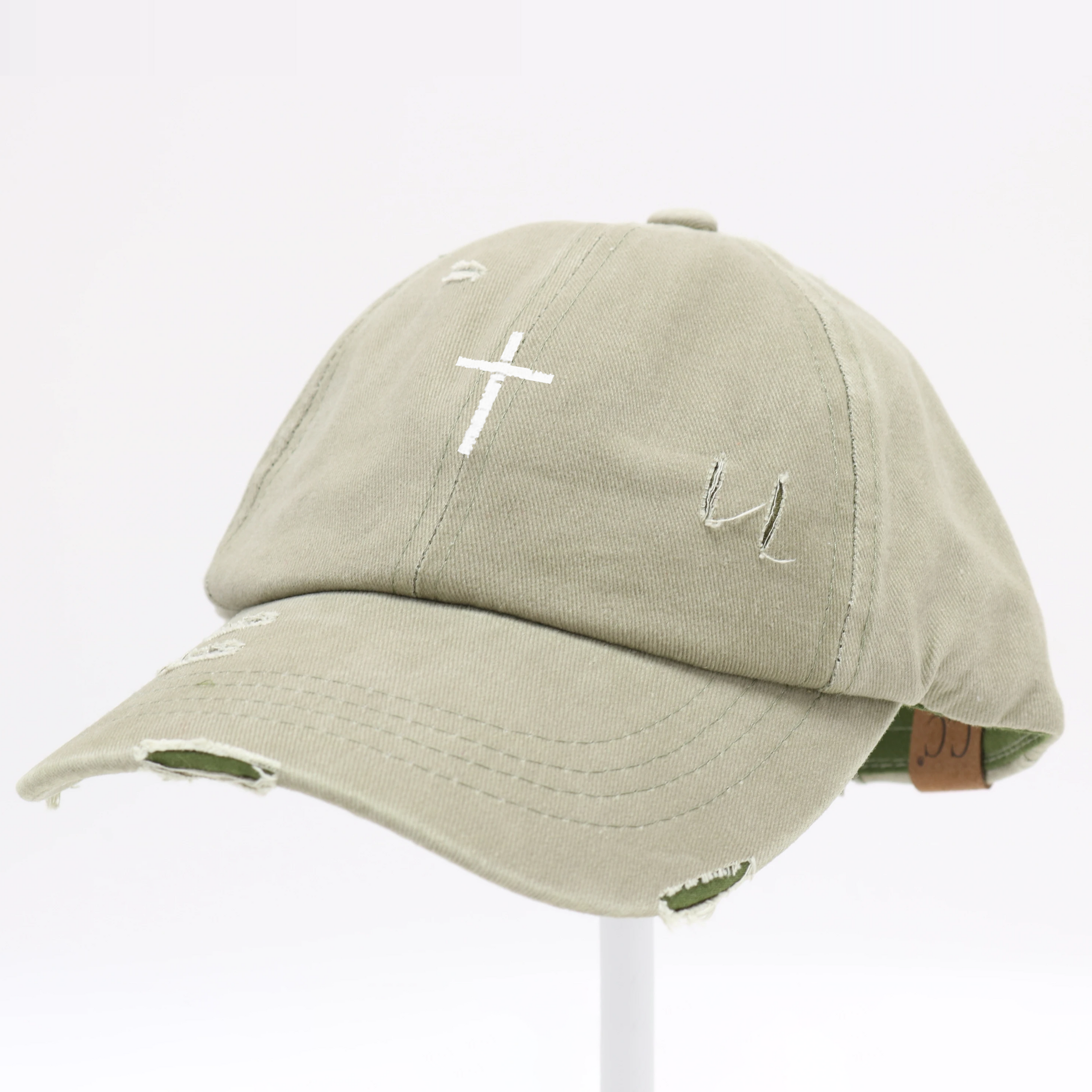 Cross Distressed Ladder High Ponytail Hat – Faith Shirts