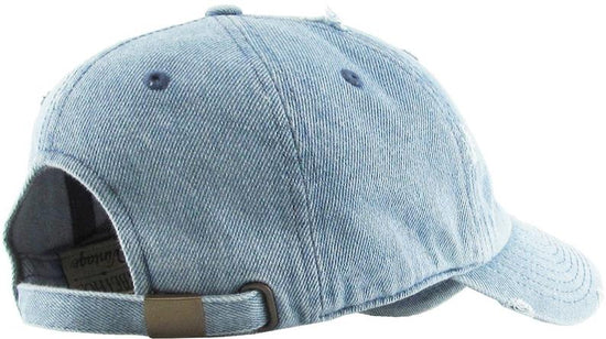 Cross Distressed Baseball Hat Adjustable Metal Closure-Denim – Faith Shirts